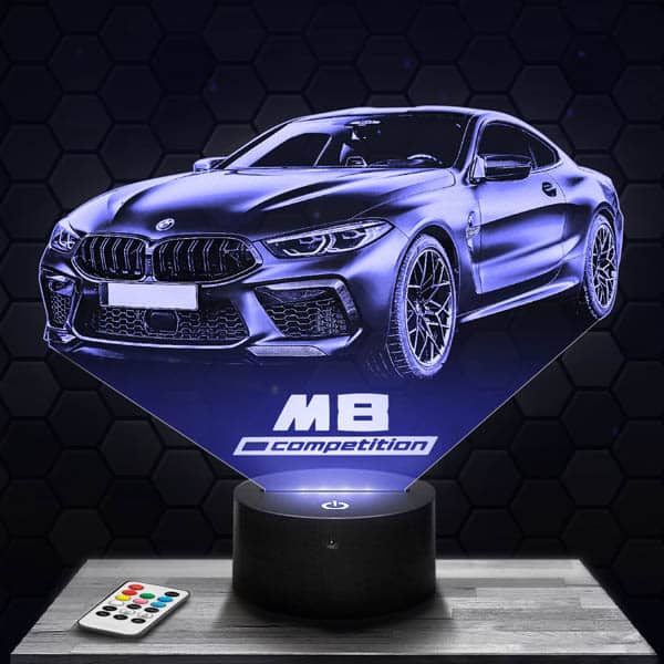 3D-LED-Lampe 3D BMW M8 competition mit dem Sockel Ihrer Wahl ...
